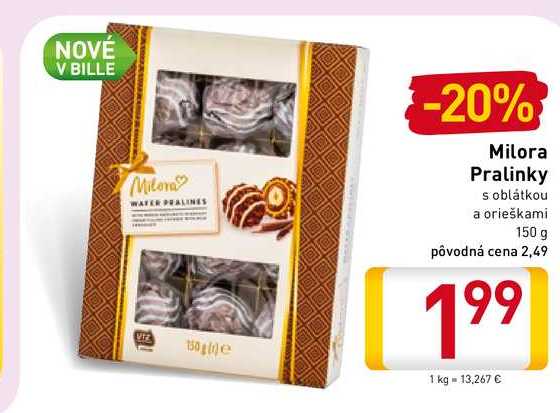 Akcia na Milora Pralinky 150g za 1,99 €, Sladkosti, sušienky v Billa ...